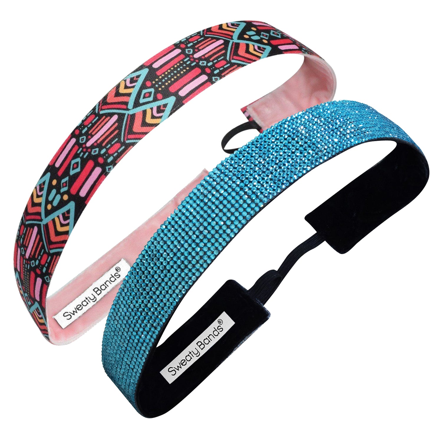2 Pack | Light Speed | Glitterati Aqua | Non-Slip Workout Headbands ...
